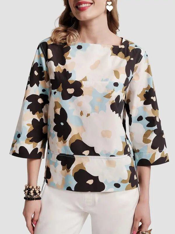 FRANCES VALENTINE Carly Floral-print Cotton Top