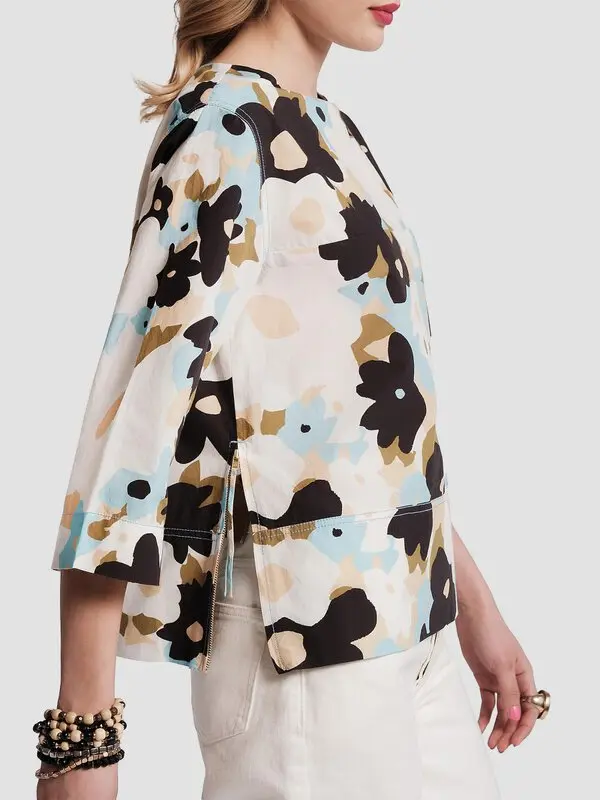 FRANCES VALENTINE Carly Floral-print Cotton Top
