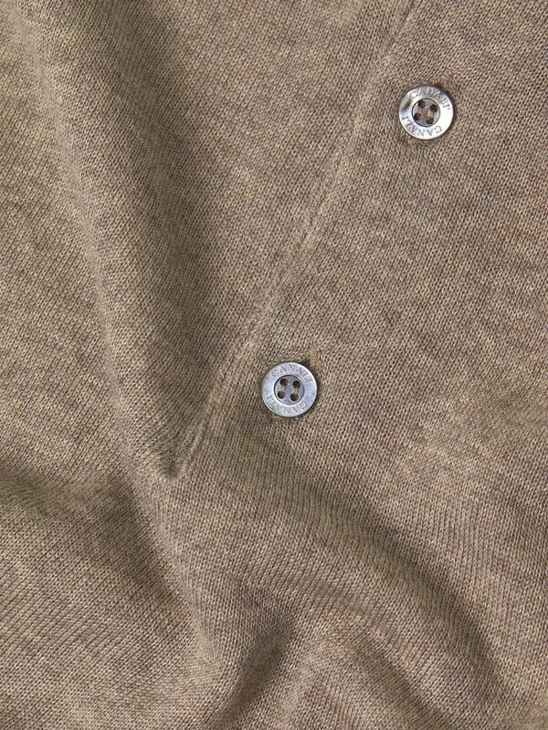 Canali Heathered Merino Wool Modern-fit Polo Shirt - Light Tan