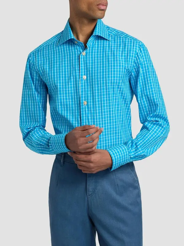 Kiton Plaid Cotton Shirt