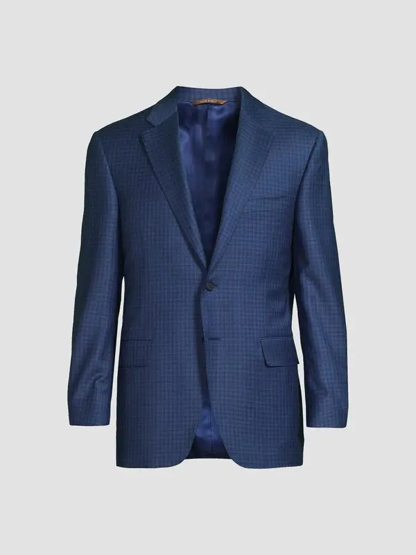 Canali Micro-plaid Wool Business Sport Coat