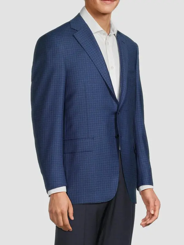 Canali Micro-plaid Wool Business Sport Coat