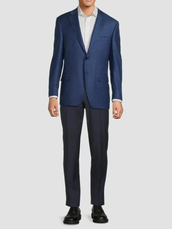 Canali Micro-plaid Wool Business Sport Coat