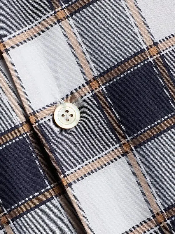 Kiton Bold Plaid Cotton Shirt - Brown