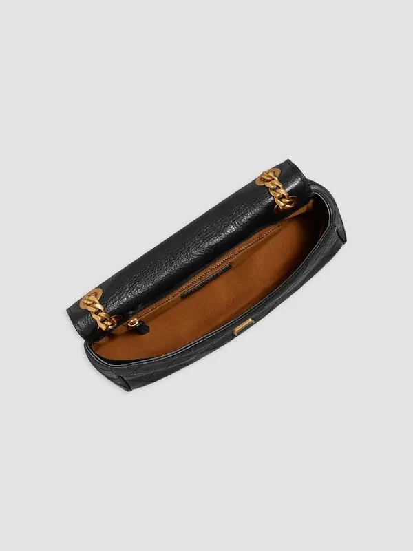 Tory Burch Charlie Quilted Leather Small Shoulder Bag - Black