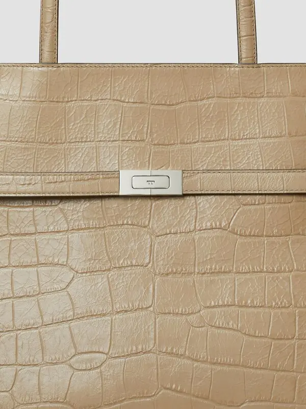 Tory Burch Lee Radziwill Croc-embossed Leather Tote Bag