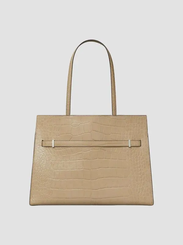 Tory Burch Lee Radziwill Croc-embossed Leather Tote Bag