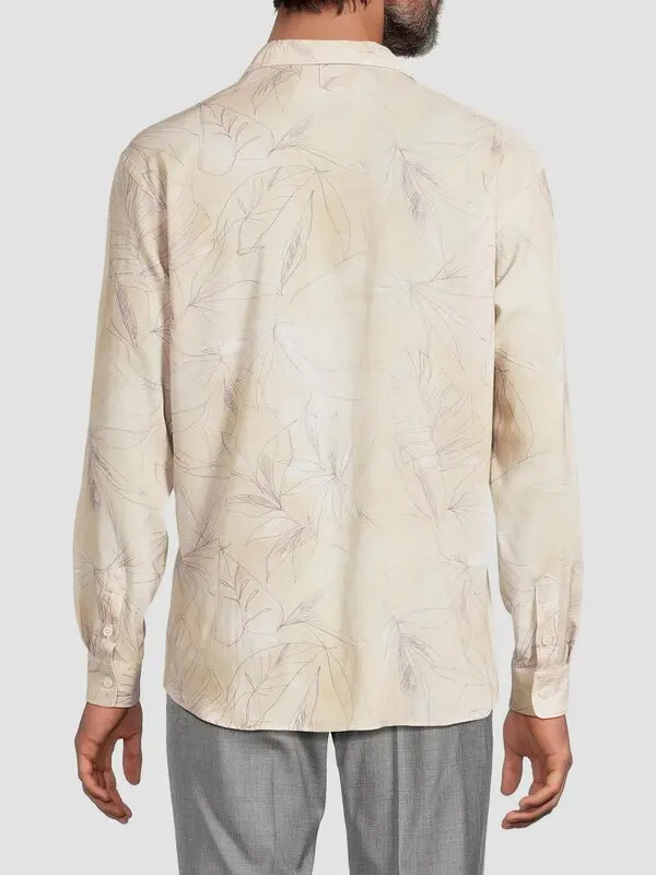 Canali Leaf-print Button-front Shirt