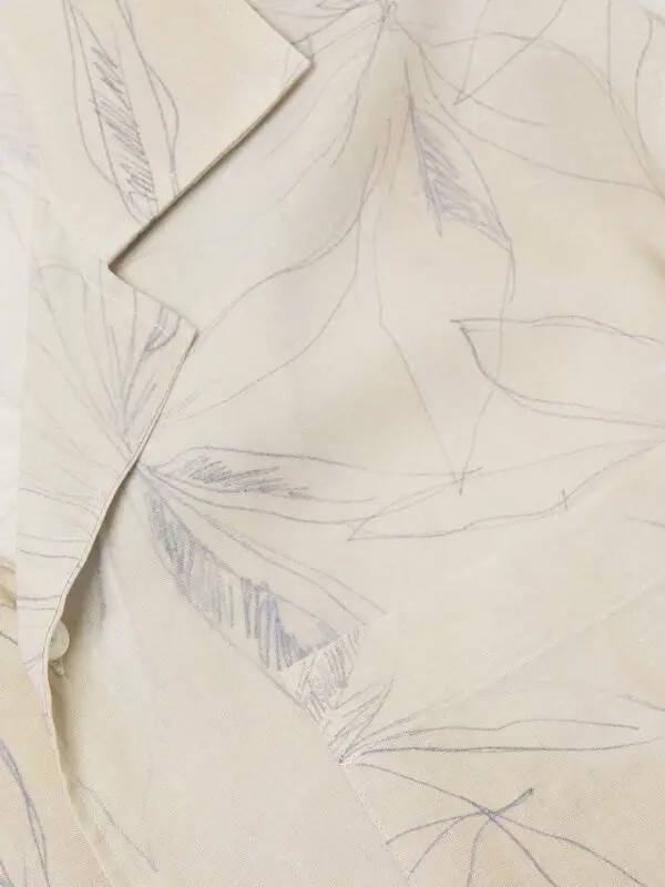 Canali Leaf-print Button-front Shirt