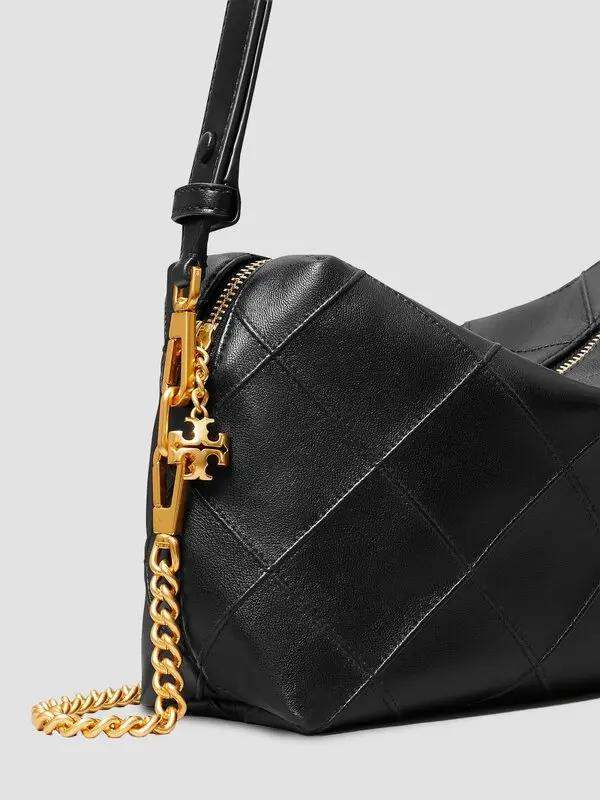 Tory Burch Fleming Large Leather Shoulder Bag - Black