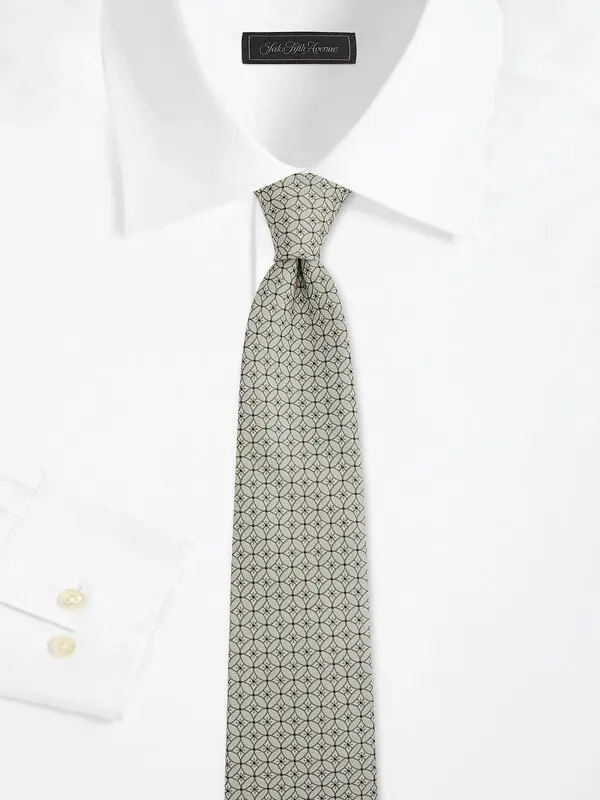 Kiton Interlocking Circles Silk Tie - Tan