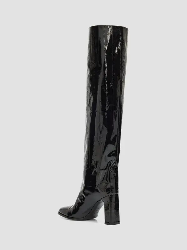 JIMMY CHOO Caly 85mm Eel-embossed Leather Over-the-knee Boots