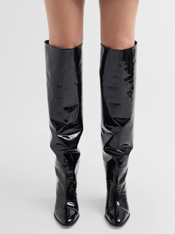 JIMMY CHOO Caly 85mm Eel-embossed Leather Over-the-knee Boots