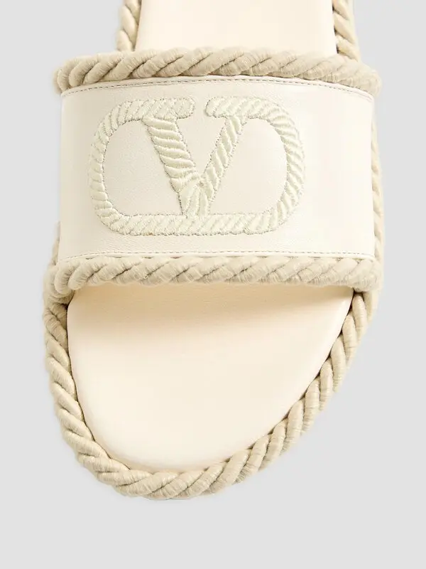 Valentino Garavani Vlogo Torchon Slide Sandals In Nappa Leather