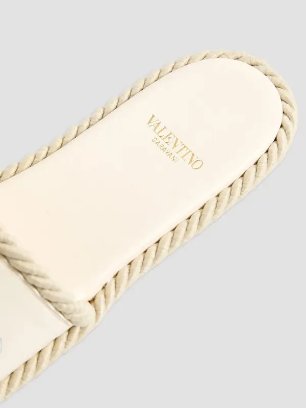 Valentino Garavani Vlogo Torchon Slide Sandals In Nappa Leather