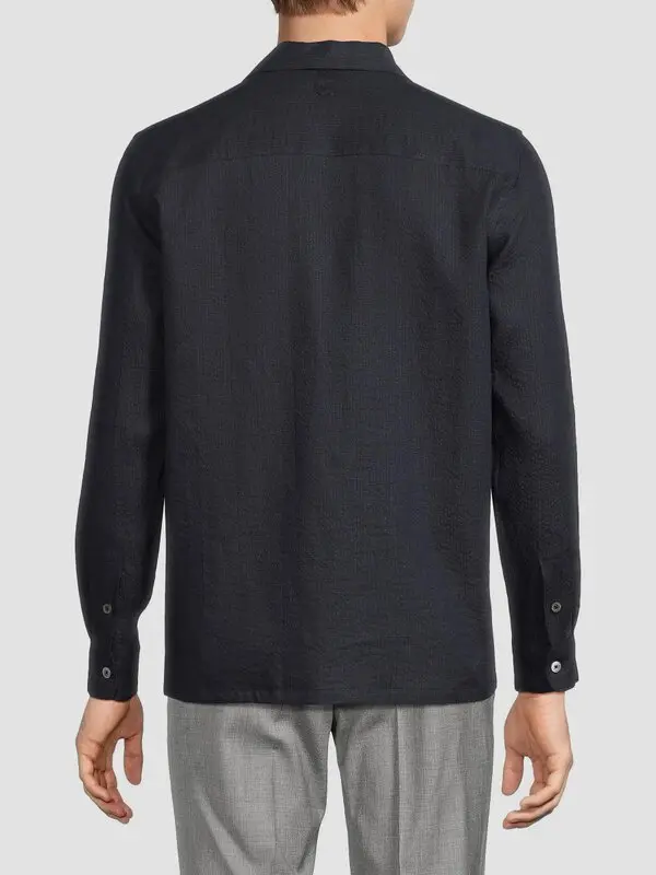 Canali Linen Seersucker Button-front Shirt