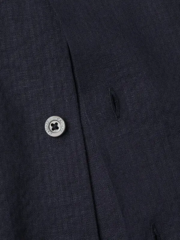 Canali Linen Seersucker Button-front Shirt