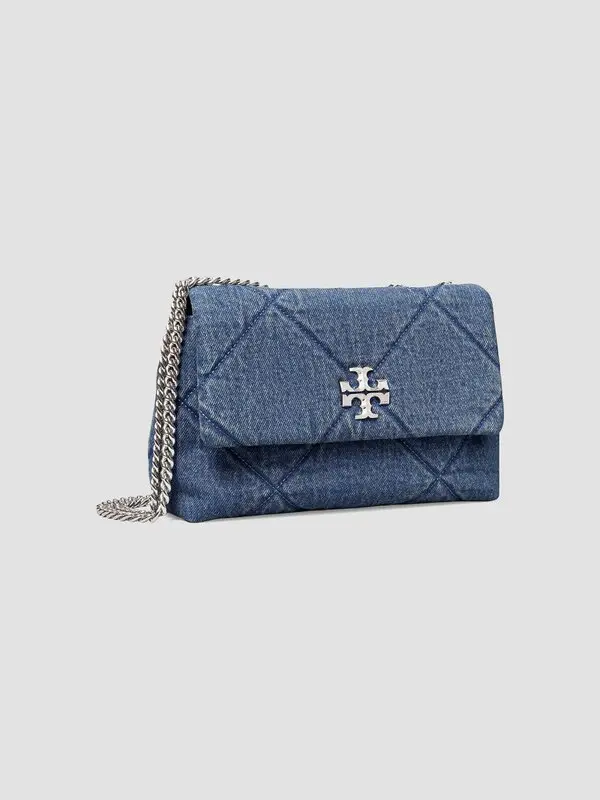 Tory Burch Kira Small Quilted Denim Shoulder Bag