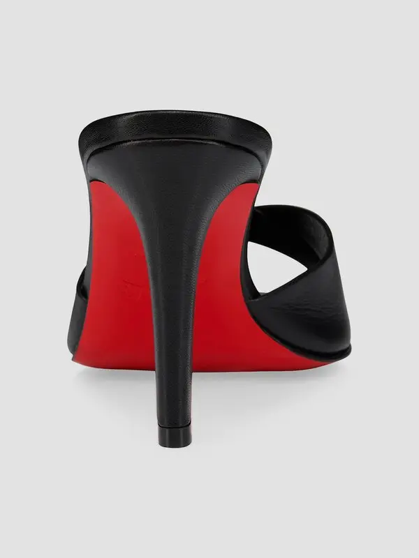 CHRISTIAN LOUBOUTIN Fanny Slide 85mm Leather Mules - Black