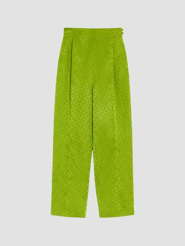 Valentino Garavani Jacquard Pants In Silk-linen