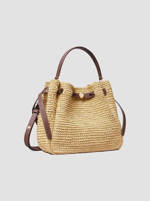 Tory Burch Romy Straw Bucket Bag