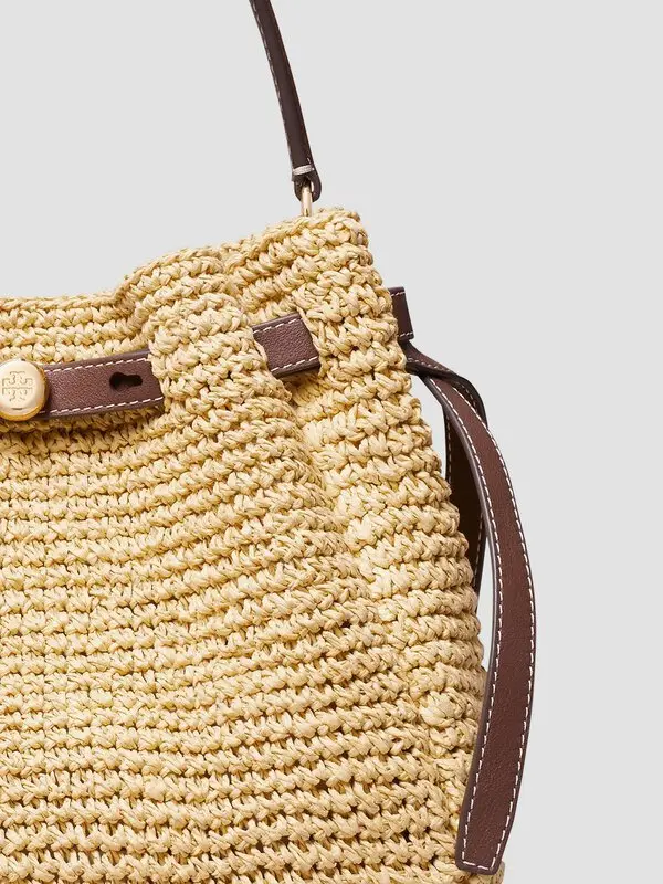 Tory Burch Romy Straw Bucket Bag