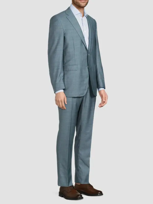 Canali Denim-effect Wool Single-breasted Suit