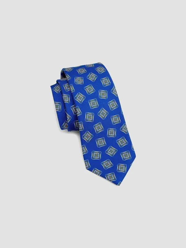 Kiton Diagonal Geometric-print Silk Tie