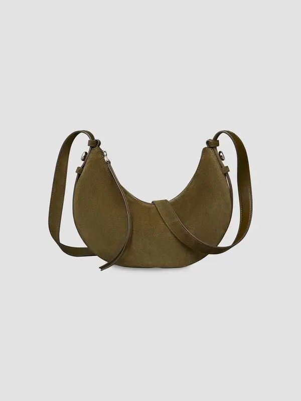 Tory Burch Romy Suede Half Moon Bag