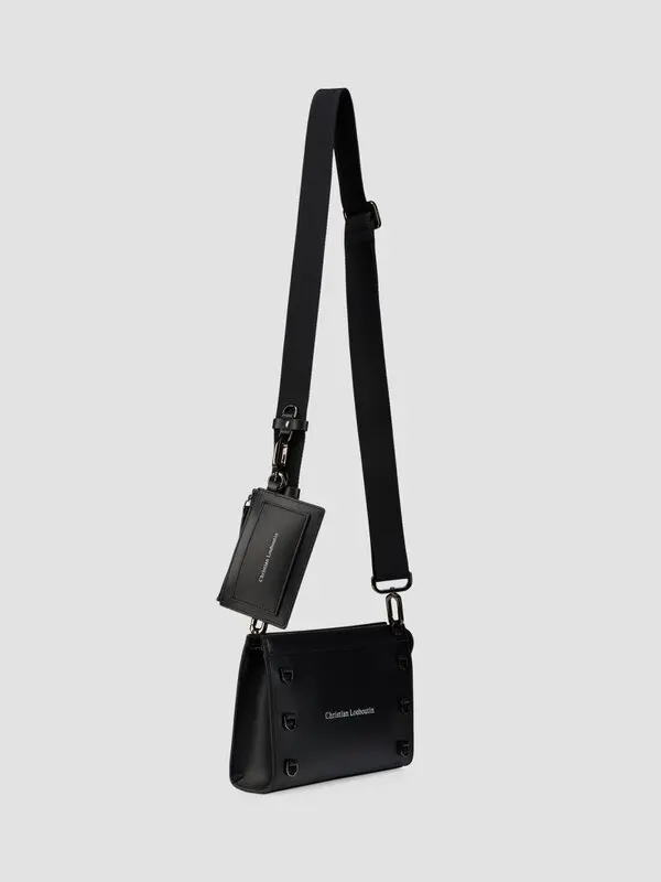 CHRISTIAN LOUBOUTIN Kosmica Leather Crossbody Bag - Black