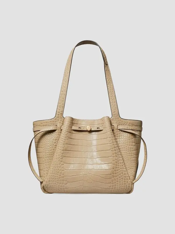 Tory Burch Romy Croc-embossed Leather Tote Bag