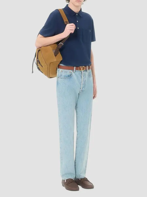Valentino Garavani Cotton Piqué Polo Shirt With Vgold