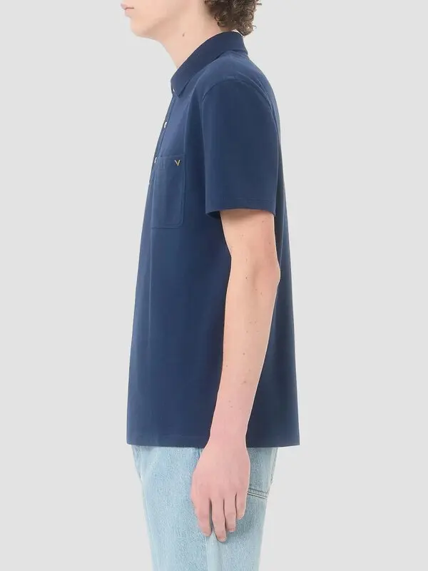 Valentino Garavani Cotton Piqué Polo Shirt With Vgold