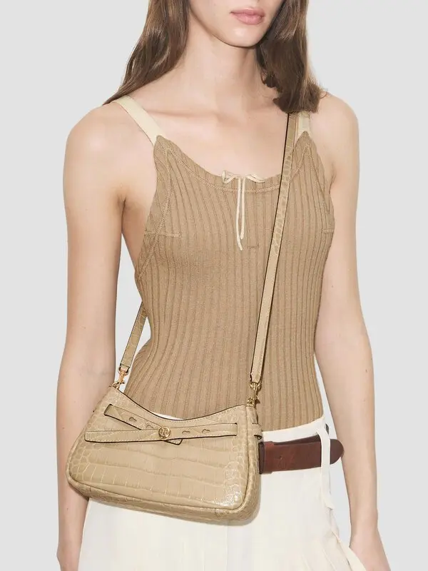 Tory Burch Romy Croc-embossed Leather Crossbody Bag