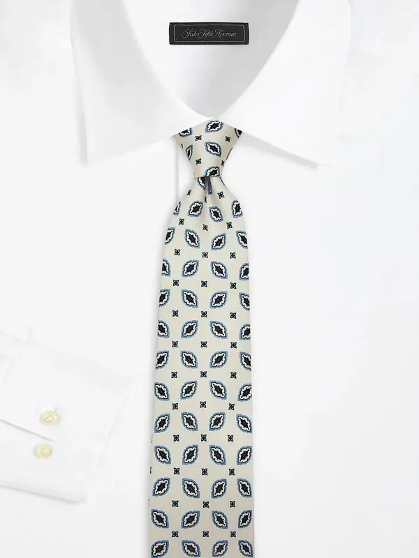 Kiton Jacquard Silk Tie - White