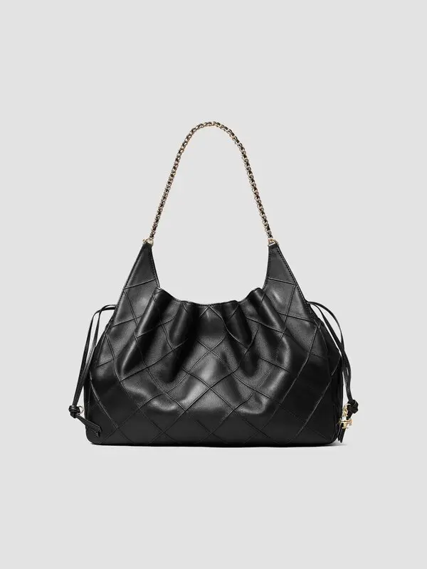 Tory Burch Fleming Large Quilted Leather Tote Bag - Black