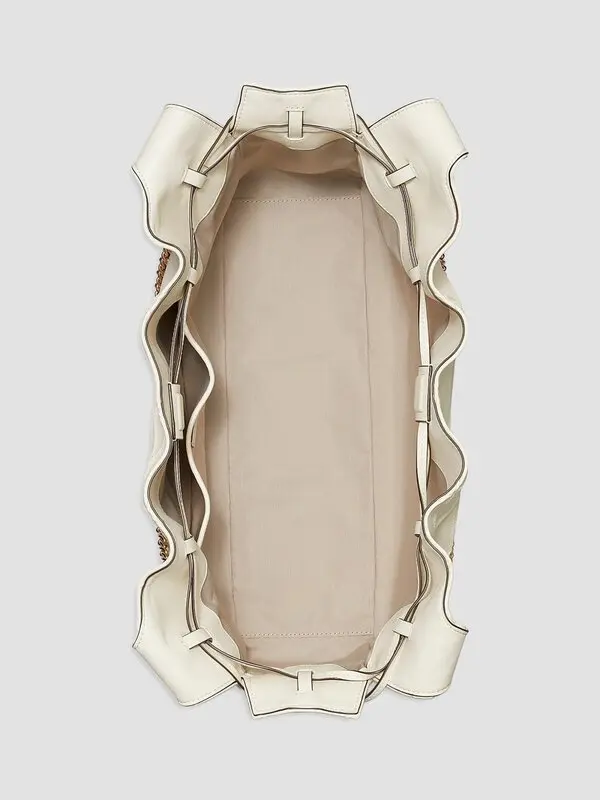 Tory Burch Fleming Large Quilted Leather Tote Bag - Light Cream