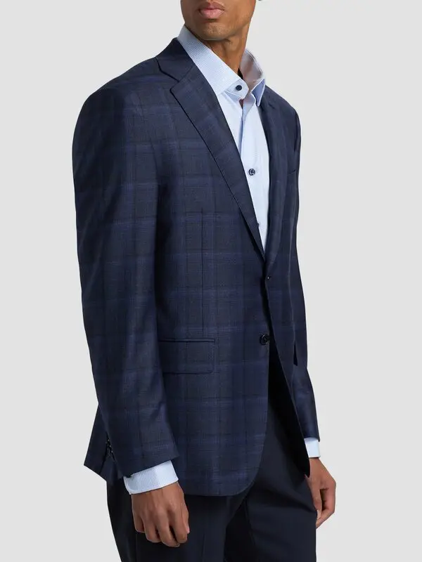 Canali Siena Plaid Wool Sport Coat