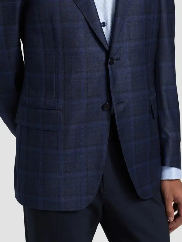 Canali Siena Plaid Wool Sport Coat