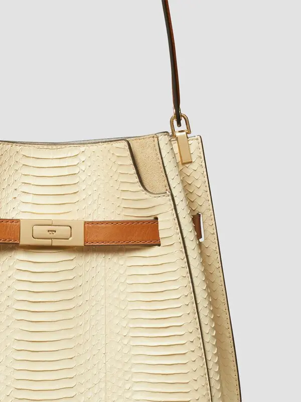 Tory Burch Lee Radziwill Snake-embossed Leather Bucket Bag