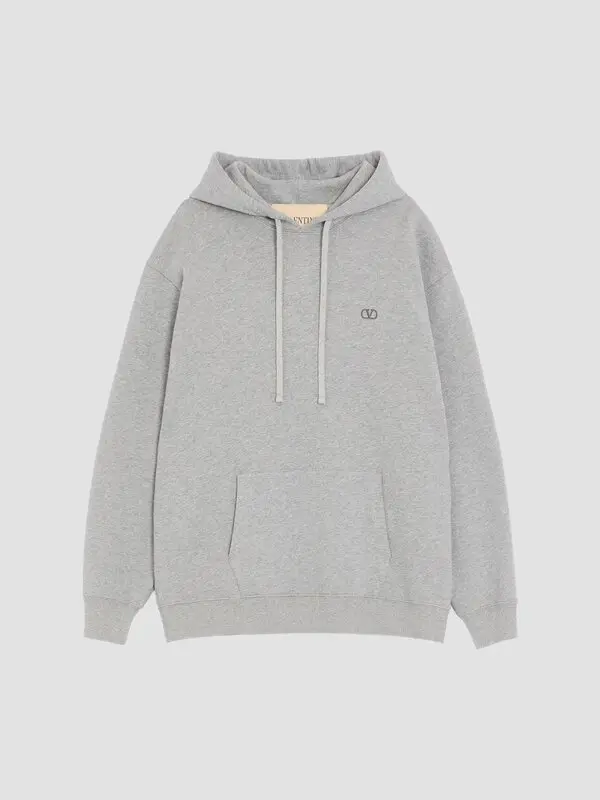 Valentino Garavani Cotton Hoodie With Vlogo Embroidery