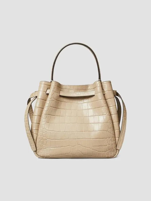 Tory Burch Romy Croc-embossed Leather Bucket Bag