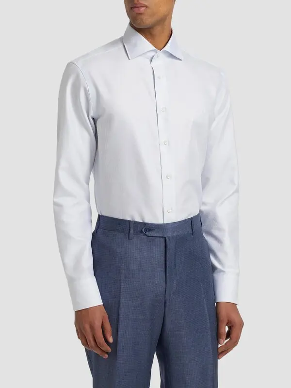 Canali Textured Cotton Modern-fit Shirt