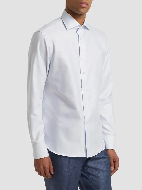 Canali Textured Cotton Modern-fit Shirt