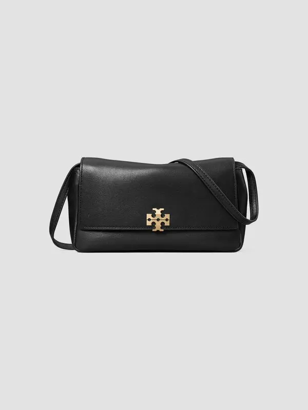 Tory Burch Charlie Leather Wallet Crossbody Bag - Black