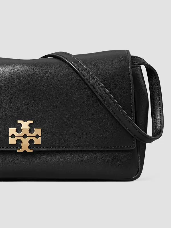 Tory Burch Charlie Leather Wallet Crossbody Bag - Black