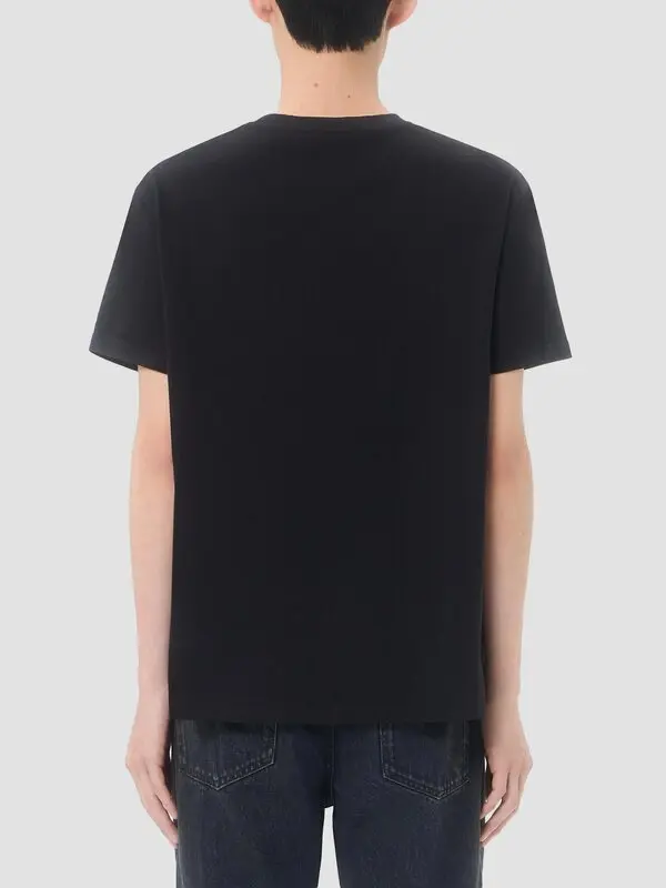 Valentino Garavani Cotton T-shirt With Vlogo Embroidery - Black