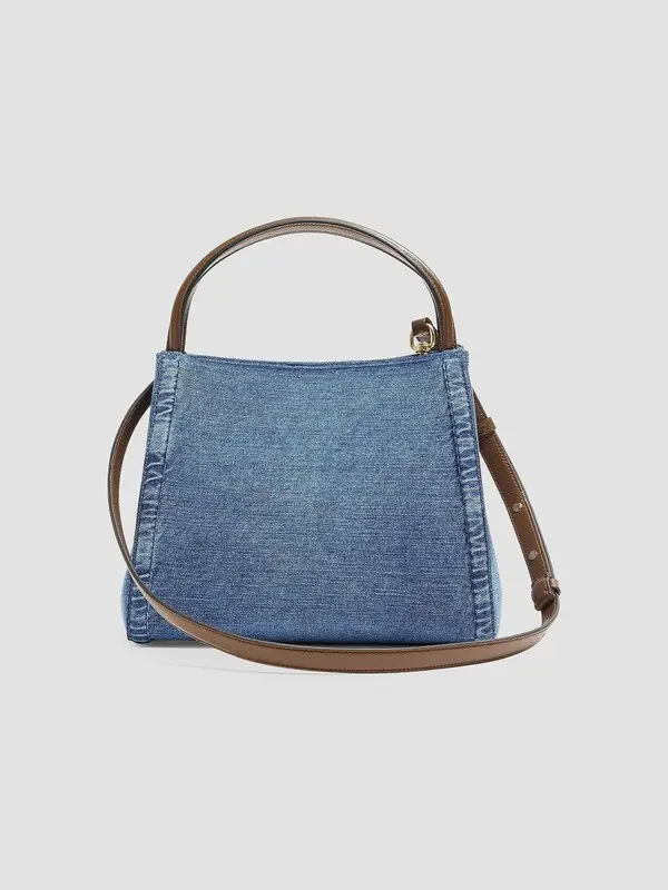 Valentino Garavani Alltime Medium Top Handle Bag In With Embroidered Strap
