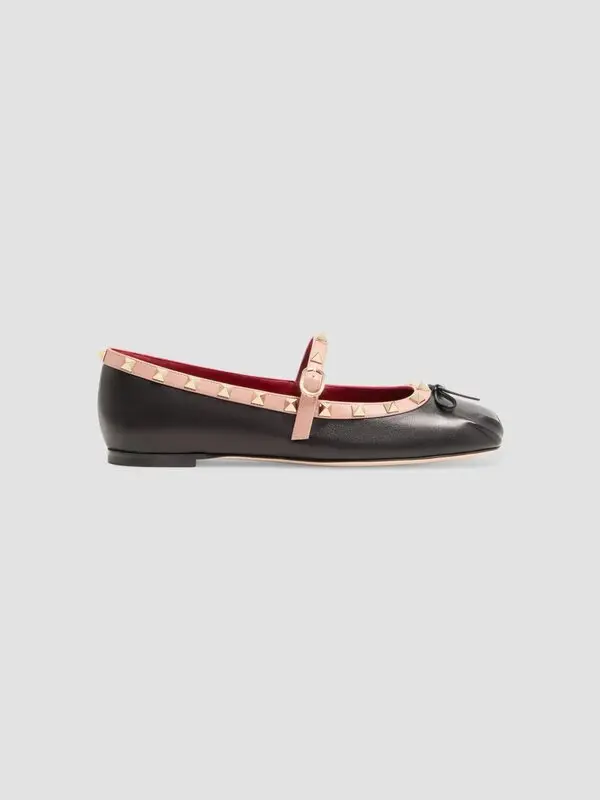 Valentino Garavani Mary-jane Rockstud Ballerinas - Black