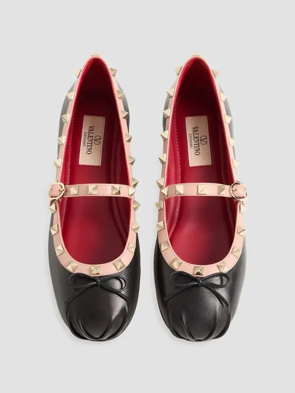 Valentino Garavani Mary-jane Rockstud Ballerinas - Black